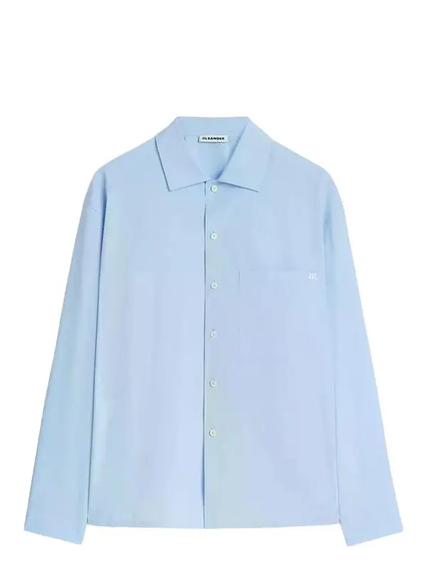 JIL SANDER Logo-embroidered Shirt - Blue