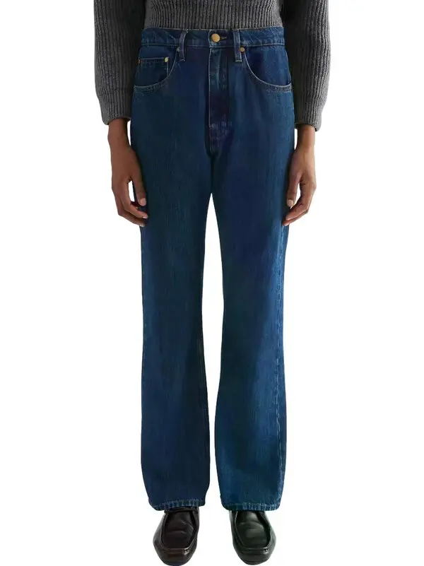 JIL SANDER Flared Cotton Jeans - Dark Indigo