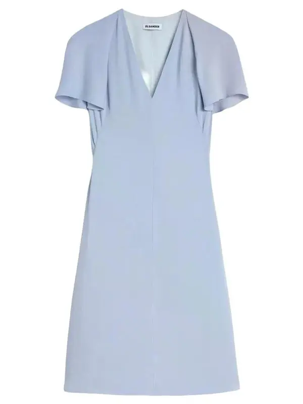 JIL SANDER Cape Detail A-line Dress - Blue