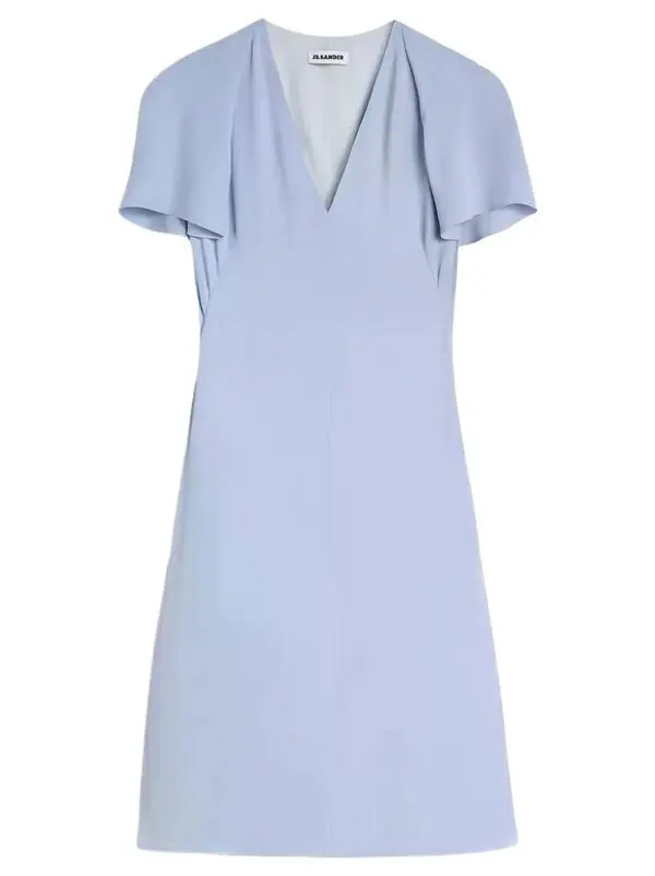JIL SANDER Cape Detail A-line Dress - Blue