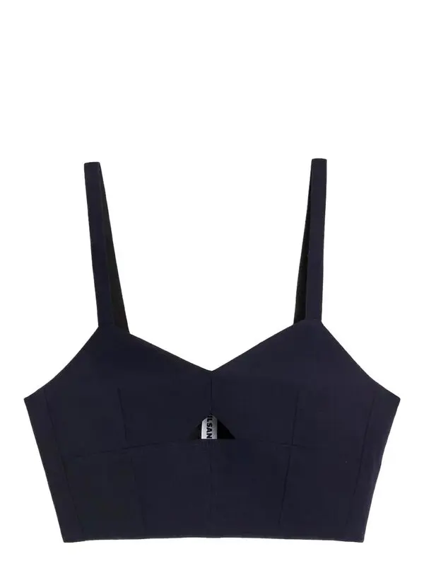 JIL SANDER V-neck Cut-out Top - Blue