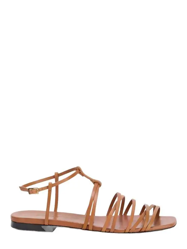 JIL SANDER Interwoven Leather Flat Sandals - Brown