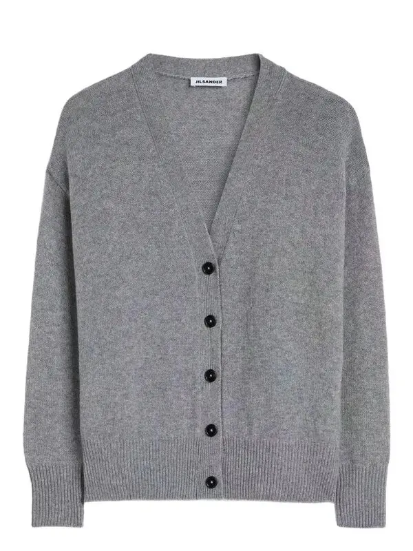JIL SANDER V-neck Cashmere Cardigan - Grey