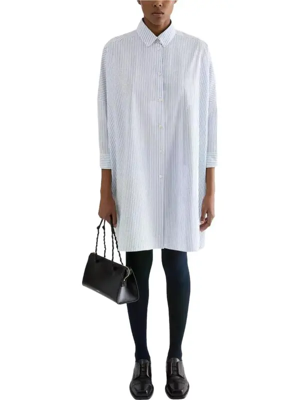 JIL SANDER Striped Cotton Poplin Shirt - White
