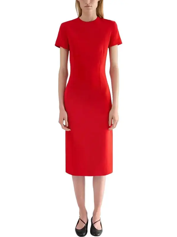 JIL SANDER Cady Crew-neck Dress - Red