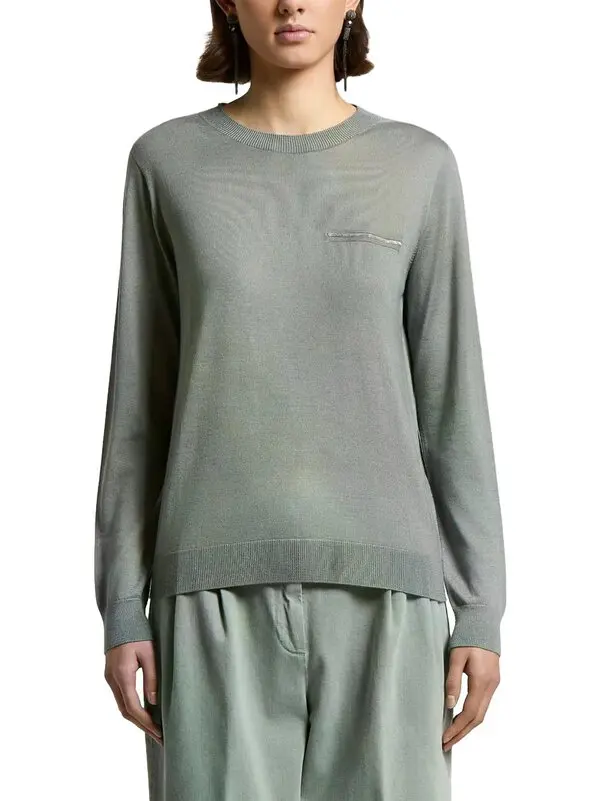 Peserico Embellished-pocket Sweater - Green
