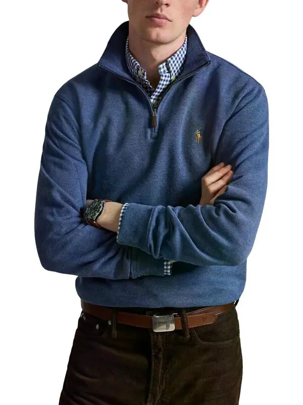 Polo Ralph Lauren Estate-rib Quarter-zip Sweater - Blue