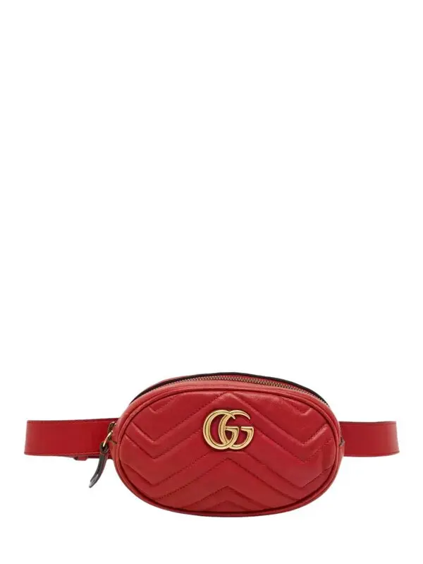Gucci Gg Marmont Matelassé Mini Belt Bag - Red