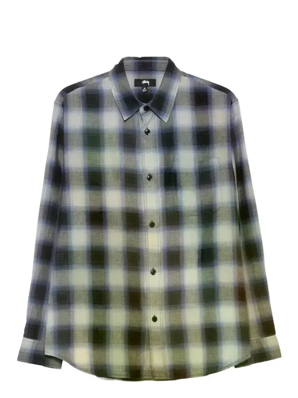 StÜssy Beach Check-print Button-down Shirt - Grey