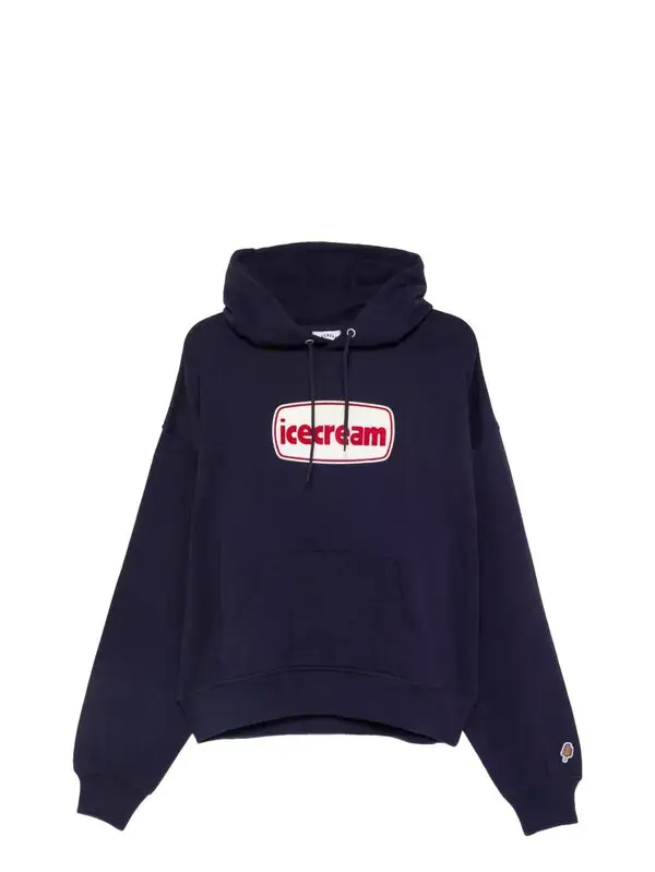 ICECREAM Logo-print Drawstring Hoodie - Blue