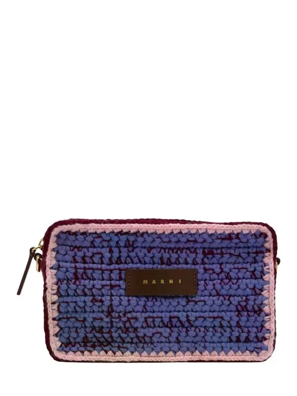 Marni Crochet Knit Shoulder Bag - Purple