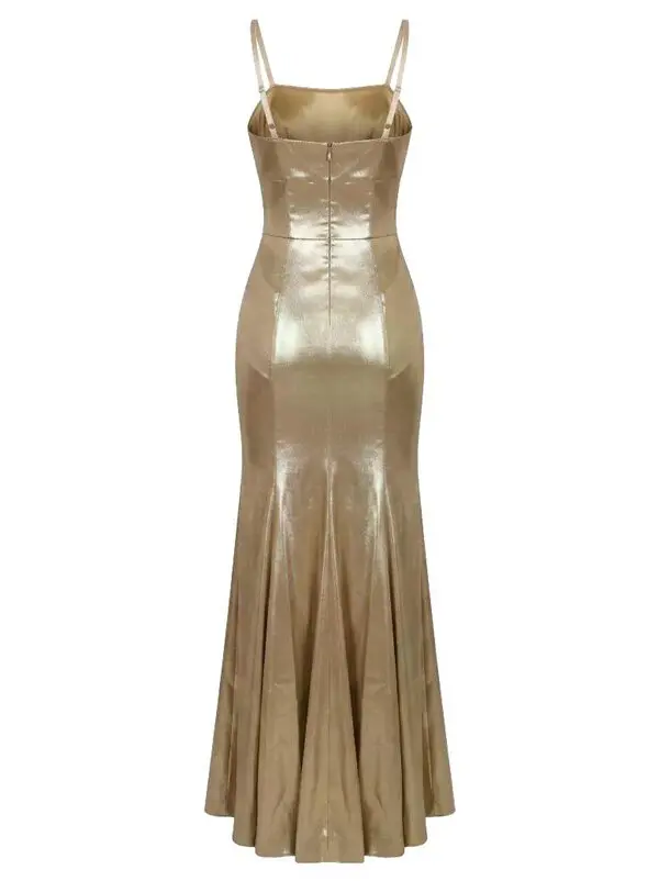 Dolce & Gabbana Embellished Metallic Maxi Dress - Gold