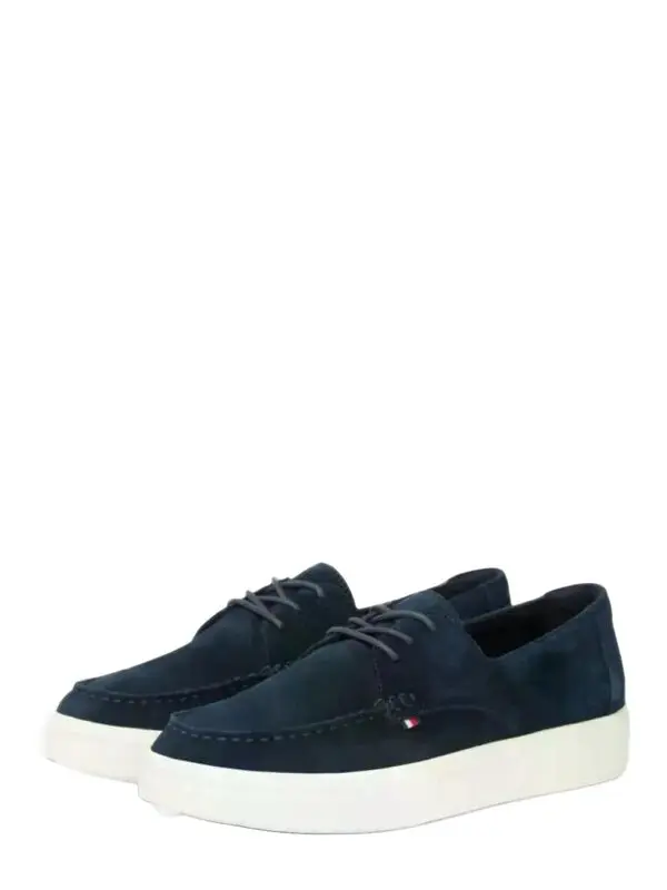 Tommy Hilfiger Suede Sneakers With Whipstitch Detailing - Blue