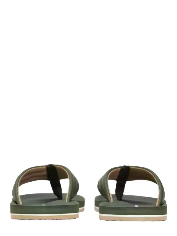Tommy Hilfiger Perforated Logo Patch Flip Flops - Green