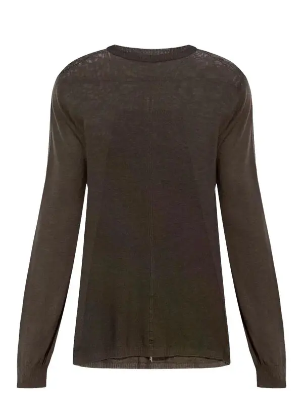 Rick Owens Ribbed-knit Trim Crew Neck Sweater - Brown