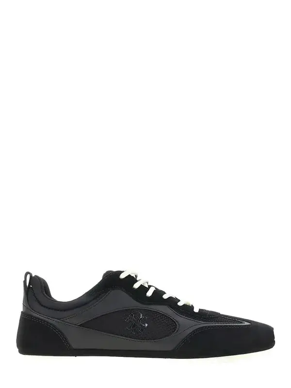 Tory Burch Panelled Sneakers With Logo Detail - Black