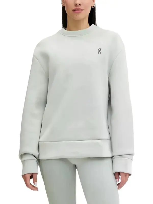 On Logo Print Relaxed Fit Sweatshirt - Green
