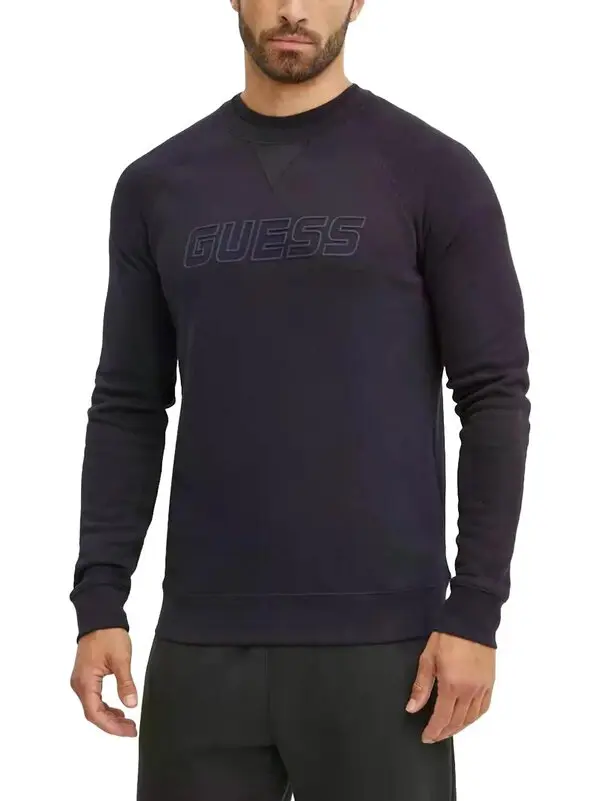 Guess Logo-embossed Raglan Sleeve Sweater - Blue