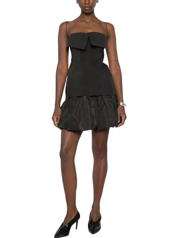 A.M.G. Pleated Puff Mini Skirt - Black