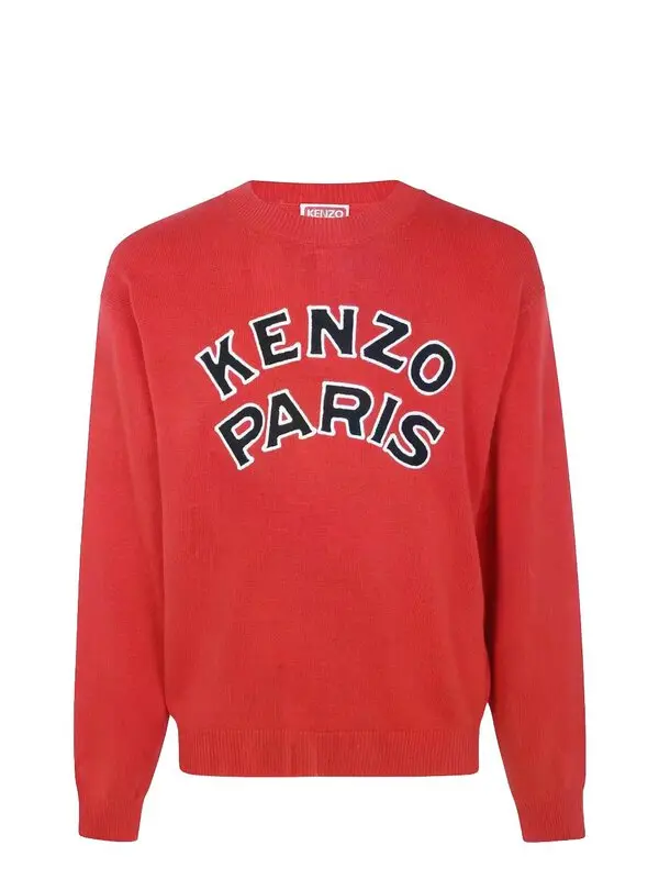Kenzo Logo Embroidered Sweatshirt - Red