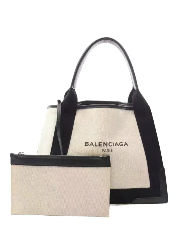 Balenciaga Navy Cabas Tote Bag - Neutrals