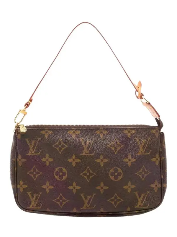 LOUIS VUITTON 2001 Pochette Accessoires Monogram Shoulder Bag - Brown