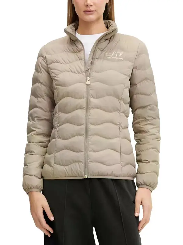 EA7 Quilted Logo Jacket - Neutrals