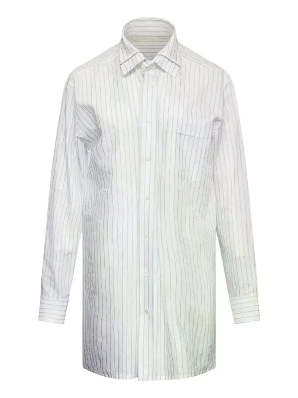 MAISON MARGIELA Striped Cotton Oversized Shirt - White