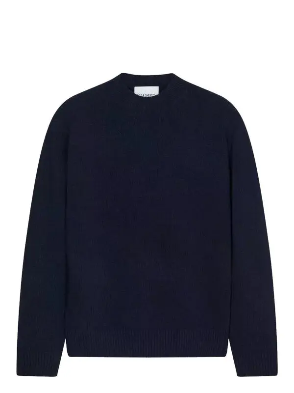 Closed Crew-neck Wool Sweater - Blue