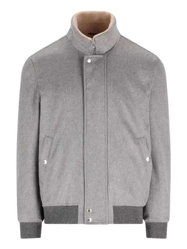 Brunello Cucinelli Shearling-lined Zip-up Jacket - Grey