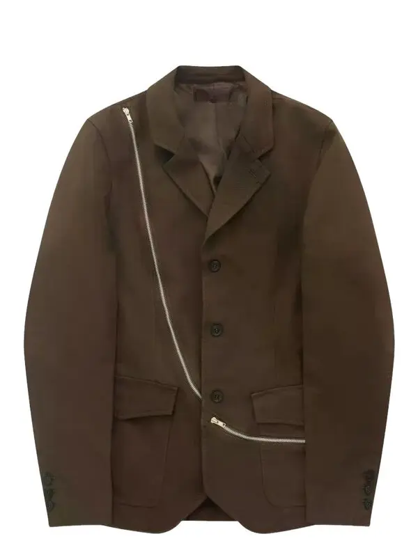 Comme Des Garçons Zip-detail Twill Jacket - Brown