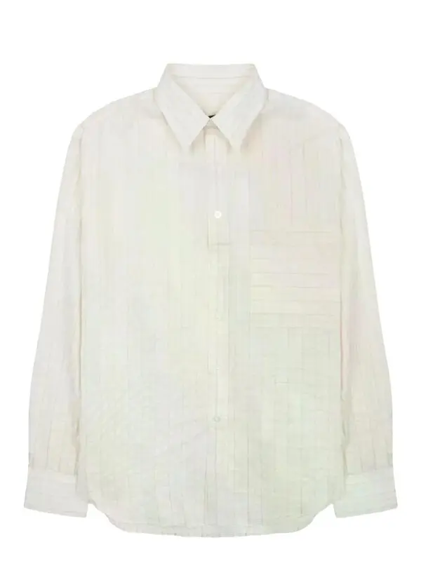 COSTUMEIN Andrea Vertical-stripe Chest-pocket Shirt - Neutrals