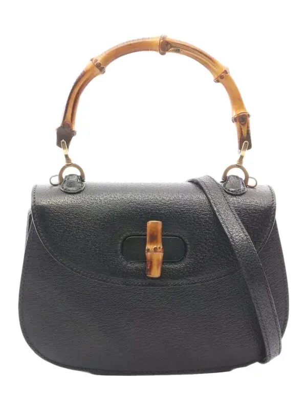 Gucci Bamboo Leather Handbag - Black
