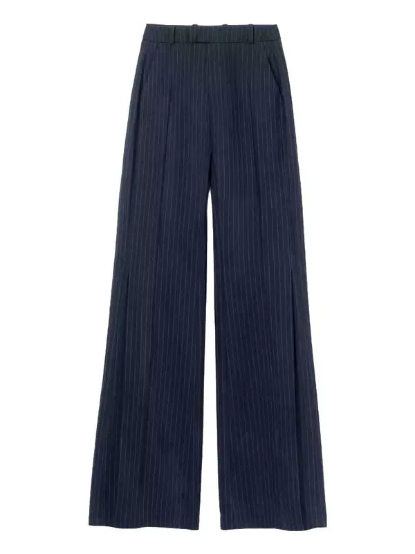 Séfr Pinstripe Pattern Trousers - Black