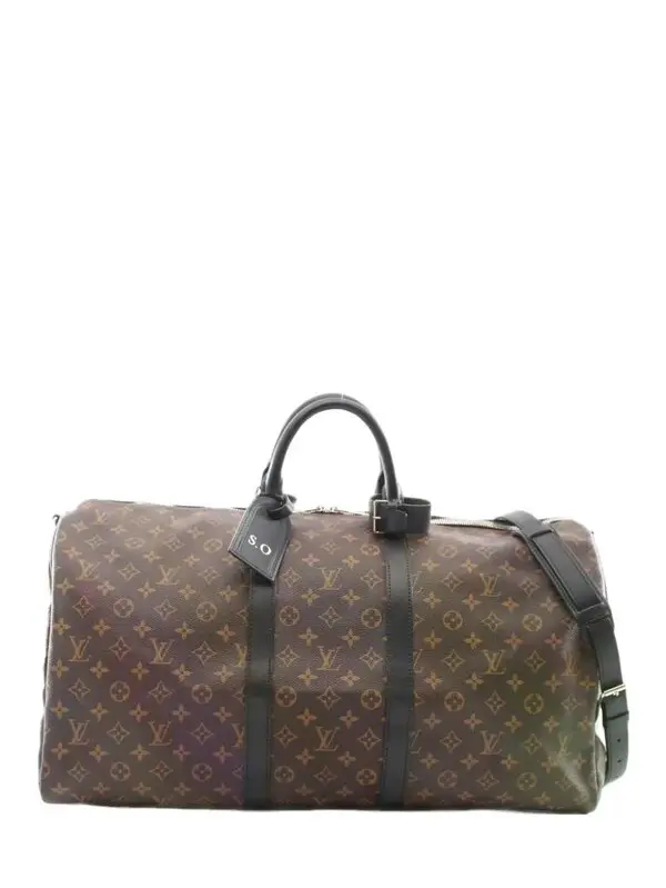 LOUIS VUITTON Monogram Macassar Keepall Bandouliere 55 Holdall - Brown