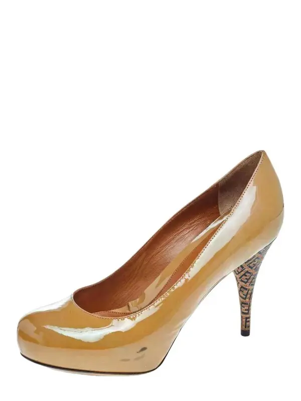 Fendi Ff Logo Heel Detail Pumps - Neutrals