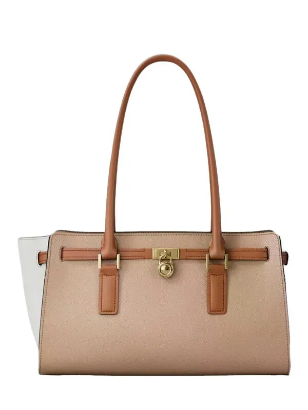 Michael Kors Hamilton Moderne Lock-pendant Tote Bag - Neutrals
