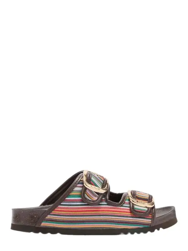 DR. SCHOLL'S SHOES Noelle Striped Buckle-fastening Sandals - Brown