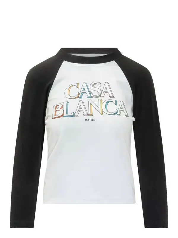 Casablanca Logo Print Raglan Sleeve T-shirt - White
