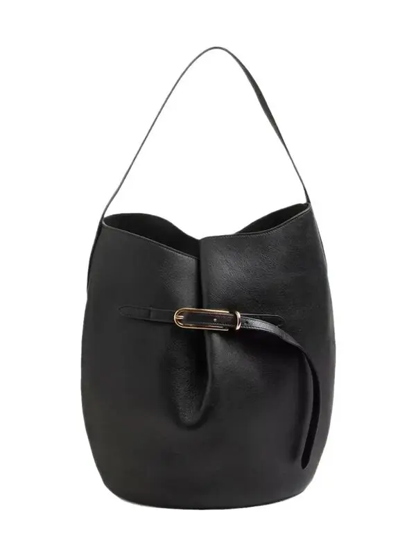 LIFFNER Large Belted Bucket Shoulder Bag - Black