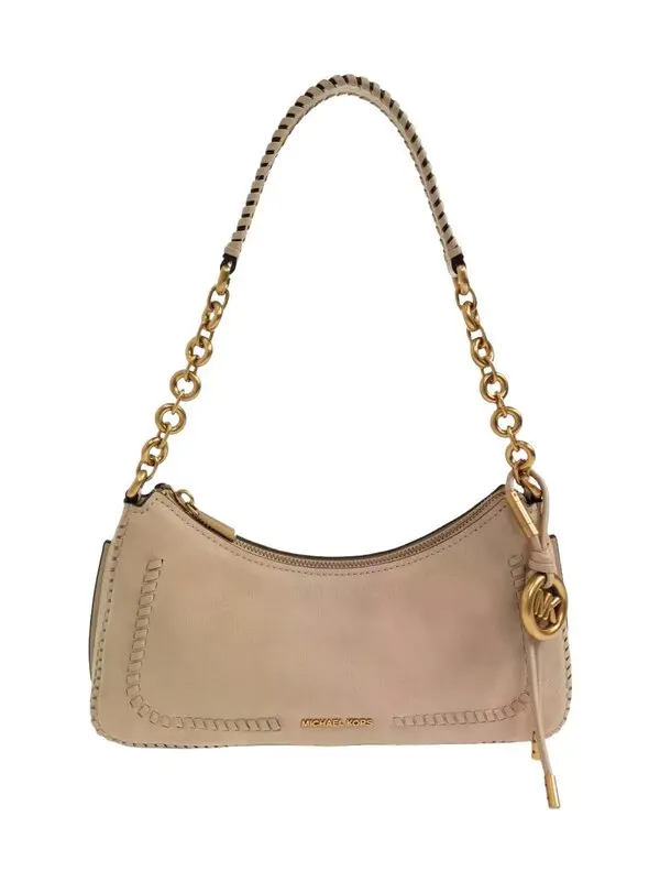 Michael Kors Medium Shoulder Bag With Whipstitch Detailing - Neutrals