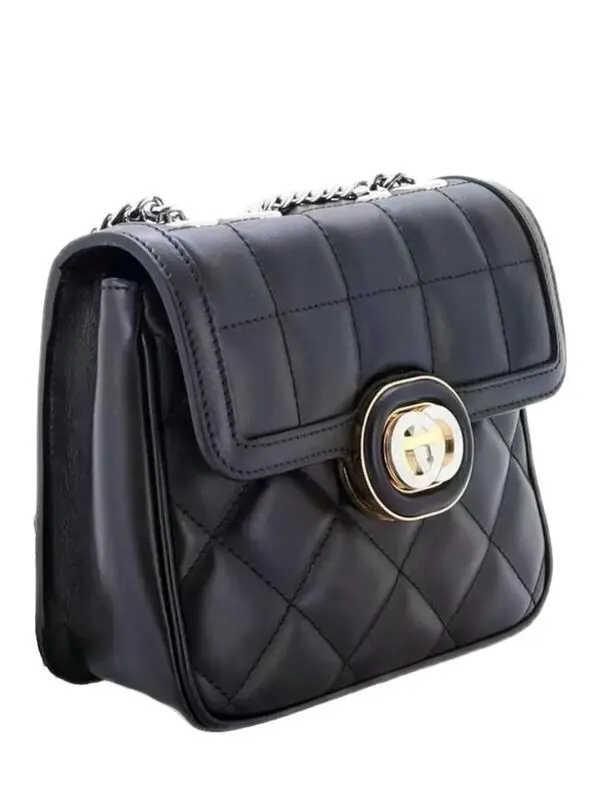 Gucci Deco Chain Flap Matelasse Leather Mini Crossbody Bag - Brown