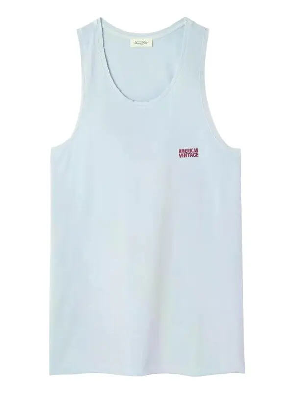 American Vintage Baby Jersey Logo Print Tank Top - Blue