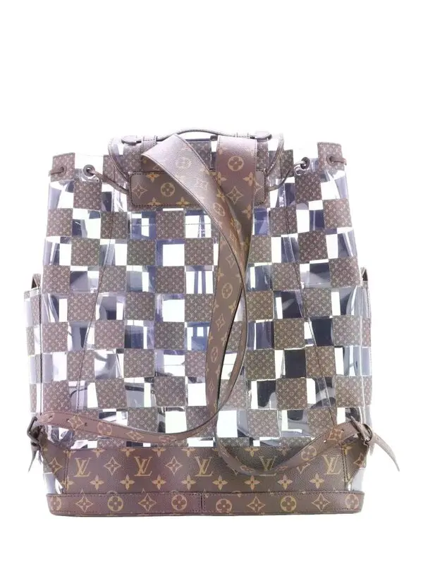 LOUIS VUITTON Christopher Limited Edition Monogram Chess Canvas And Pvc Gm Backpack - Brown