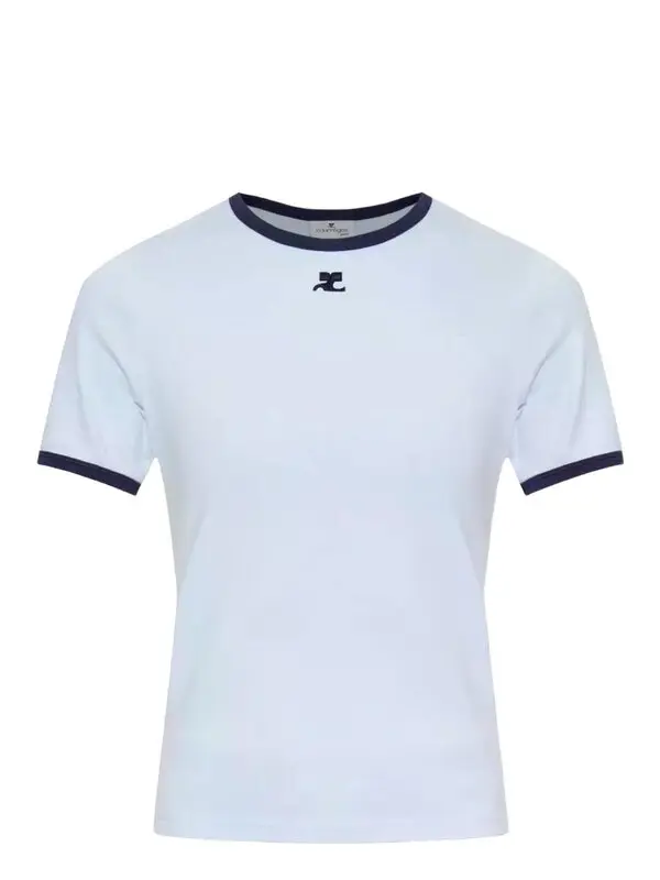 COURREGES Logo Patch Ringer T-shirt - Blue