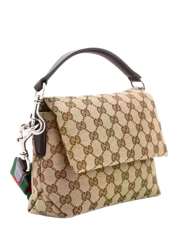 Gucci Gg Canvas Small Convertible Flap Crossbody Bag - Brown