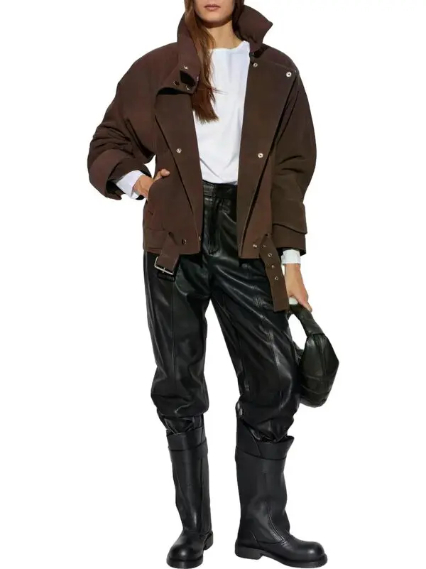 IRO PARIS Melior Belted Leather Jacket - Brown