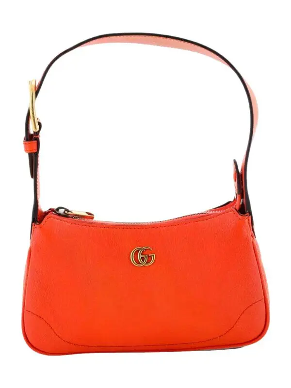 Gucci Aphrodite Leather Mini Shoulder Bag - Orange
