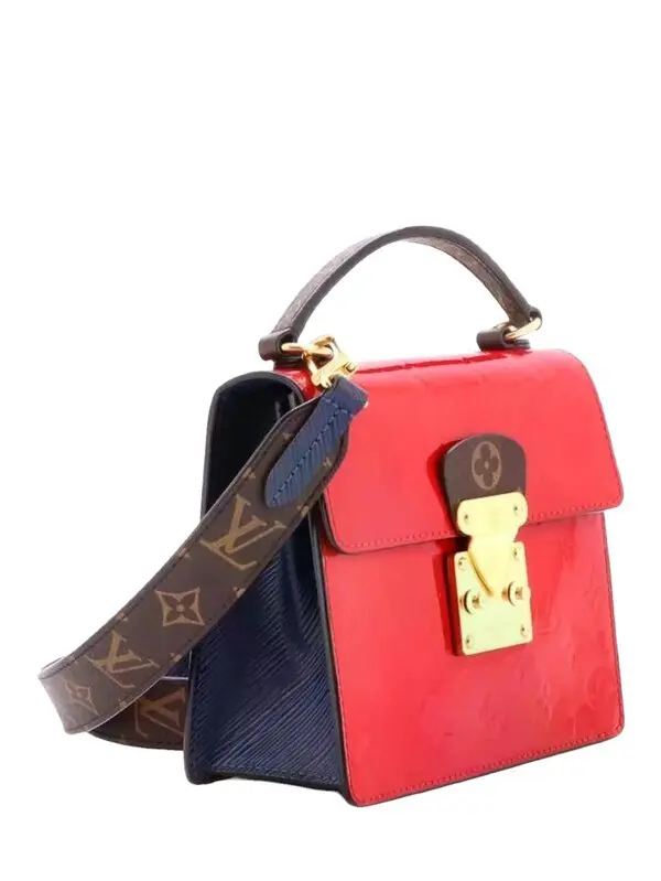 LOUIS VUITTON Spring Street Nm Handbag Monogram Vernis - Blue