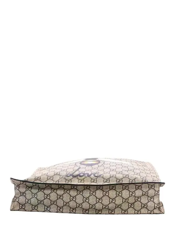 Gucci Convertible Soft Open Printed Gg Coated Canvas Tall Tote Bag - Brown